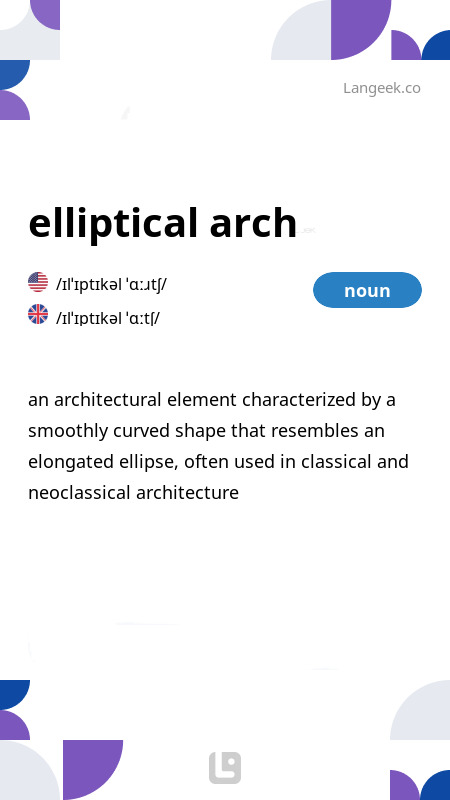 Definition & Meaning of "Elliptical arch" | Picture Dictionary