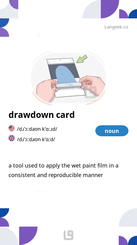 Definition & Meaning of "Drawdown card" | LanGeek