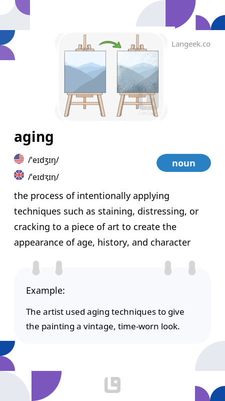 Definition & Meaning of "Aging" | Picture Dictionary