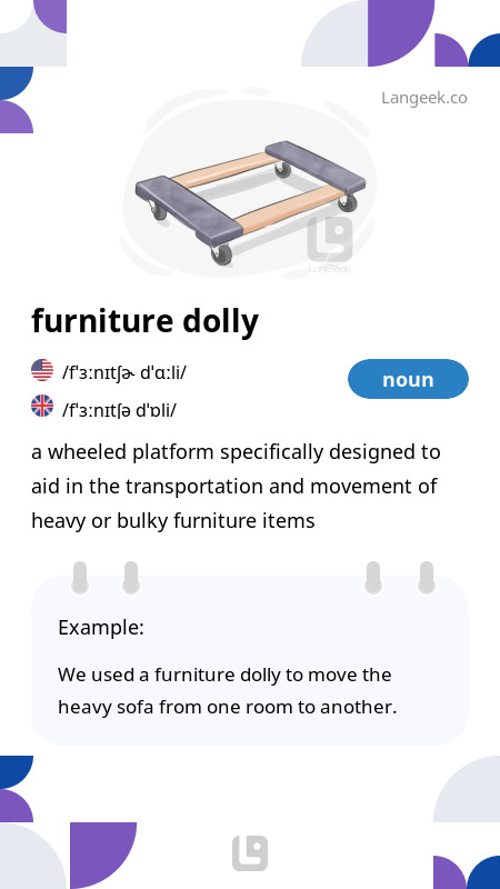 Definition & Meaning of "Furniture dolly" | Picture Dictionary