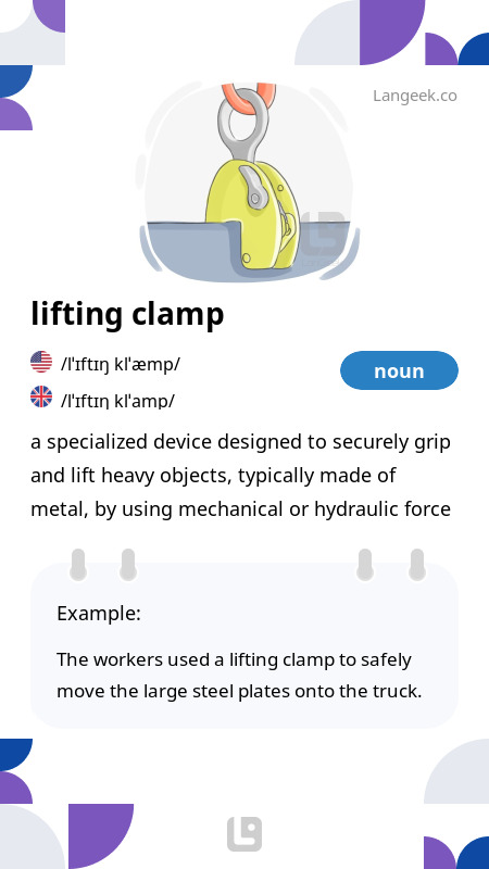 Definition & Meaning of "Lifting clamp" | Picture Dictionary