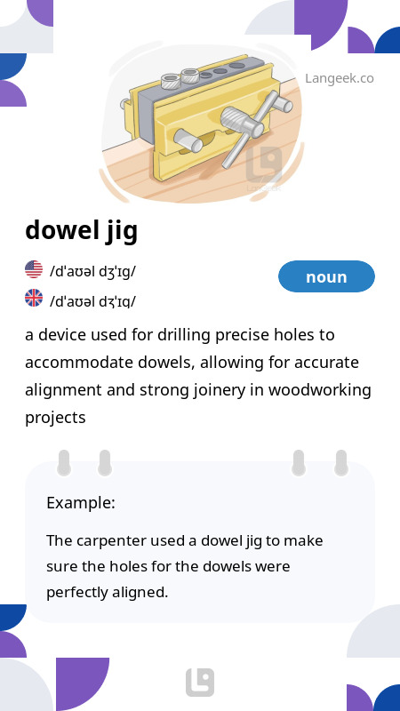 Definition & Meaning of "Dowel jig" | Picture Dictionary