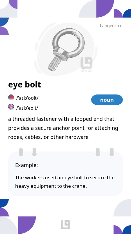 Definition & Meaning of "Eye bolt" | Picture Dictionary