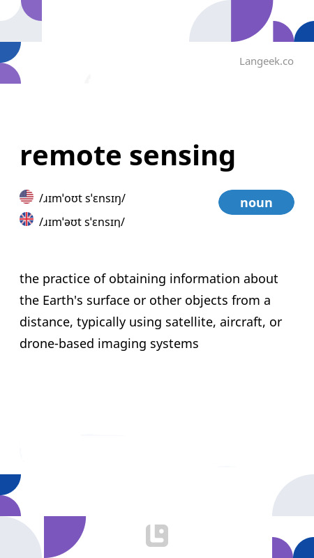 Definition & Meaning of "Remote sensing" | Picture Dictionary