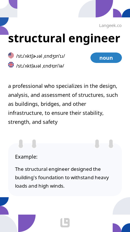 Definition & Meaning of "Structural engineer" | LanGeek