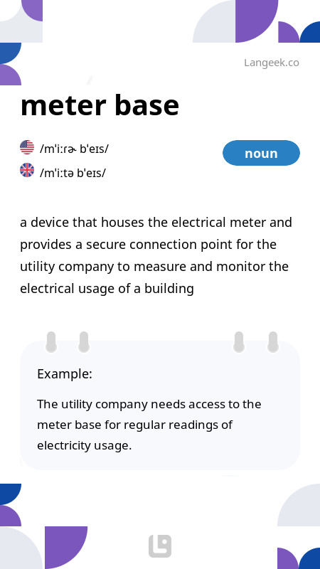 Definition & Meaning of "Meter base" | Picture Dictionary