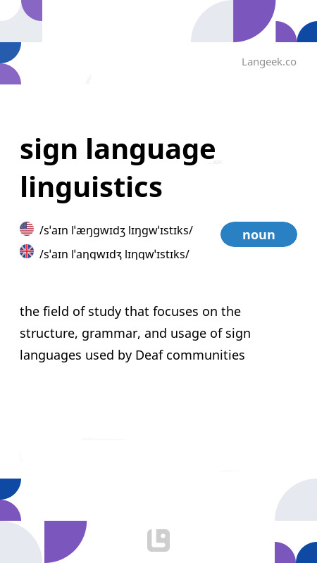 Definition & Meaning of "Sign language linguistics" | Picture Dictionary
