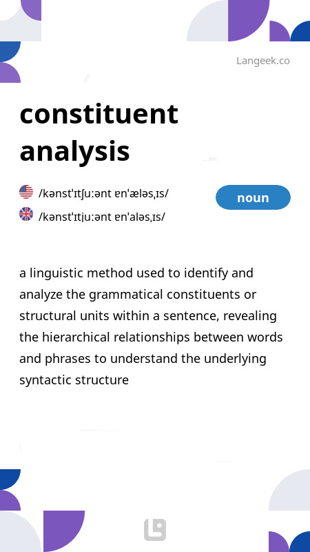 Definition & Meaning of "Constituent analysis" | Picture Dictionary