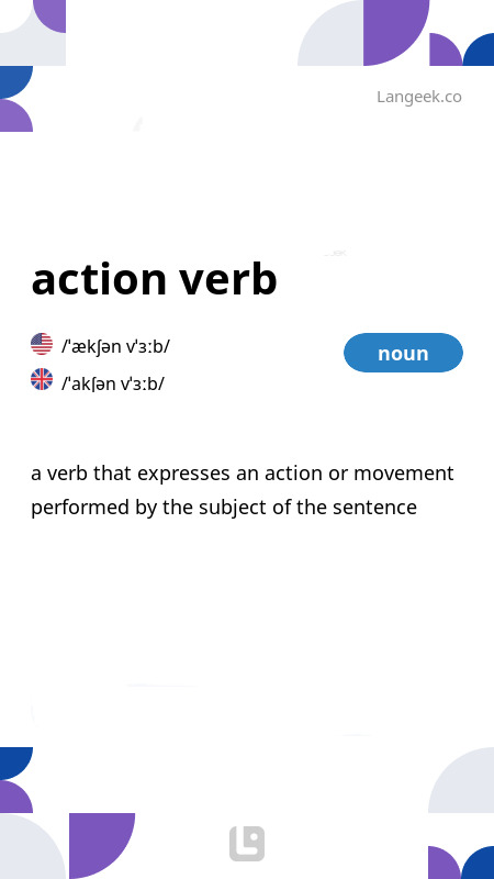 Definition & Meaning of "Action verb" | Picture Dictionary