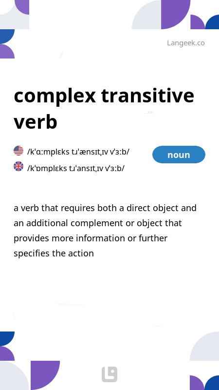 Definition & Meaning of "Complex transitive verb" | LanGeek