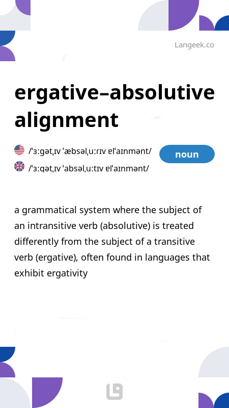 Definition & Meaning of "Ergative–absolutive alignment" | Picture ...