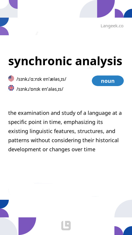 Definition And Meaning Of Synchronic Analysis Langeek 