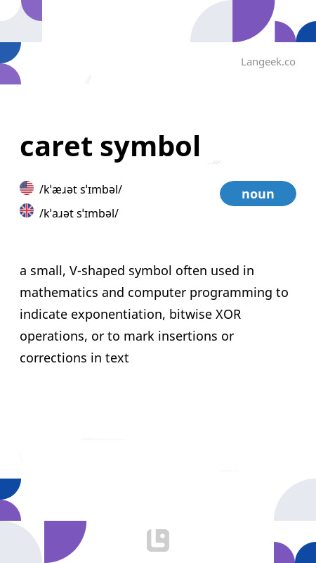 Definition & Meaning of "Caret symbol" | Picture Dictionary