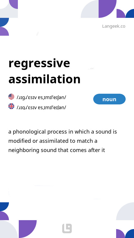 Definition & Meaning of "Regressive assimilation" | Picture Dictionary