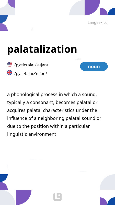 Definition & Meaning of "Palatalization" | Picture Dictionary