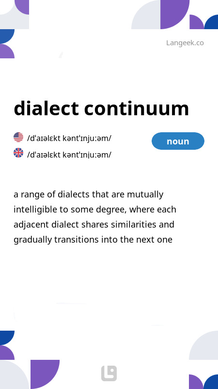 Definition & Meaning of "Dialect continuum" | Picture Dictionary