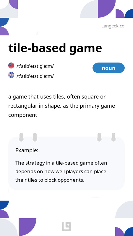 Definition & Meaning of "Tile-based game" | Picture Dictionary