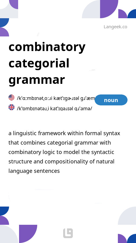 Definition And Meaning Of Combinatory Categorial Grammar Picture Dictionary