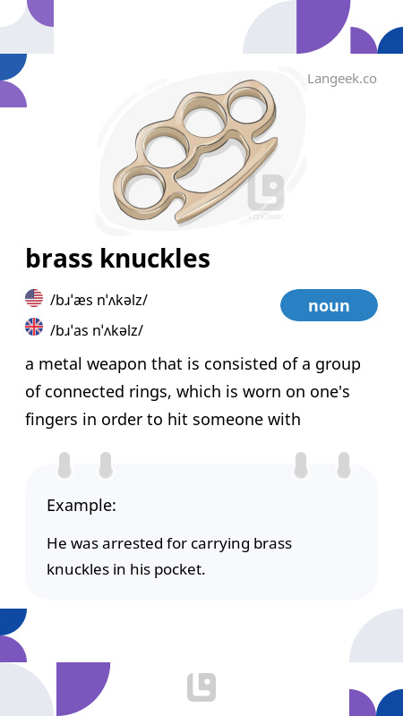 Definition & Meaning of "Brass knuckles" | LanGeek