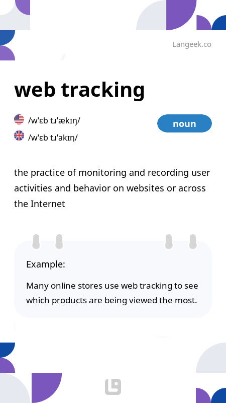 Definition & Meaning of "Web tracking" | Picture Dictionary