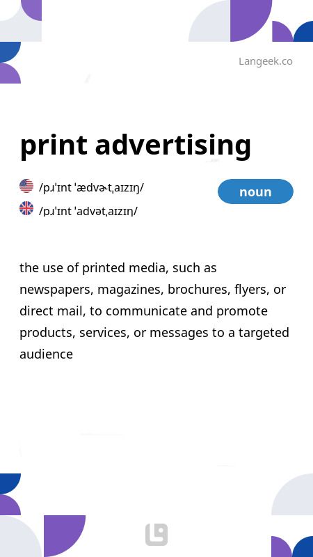 Definition & Meaning of "Print advertising" | Picture Dictionary