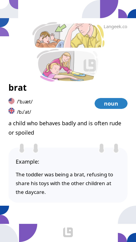 Definition & Meaning of "Brat" | Picture Dictionary
