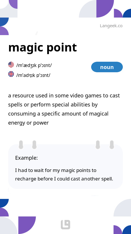 Definition & Meaning of "Magic point" | Picture Dictionary