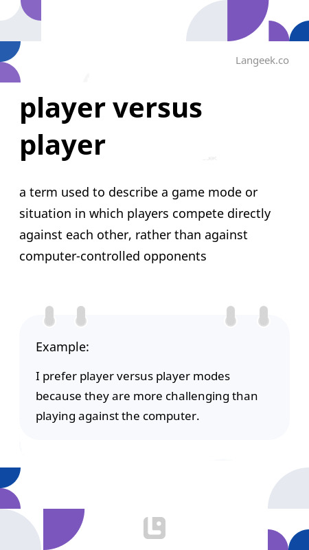 Definition & Meaning of "Player versus player" | Picture Dictionary