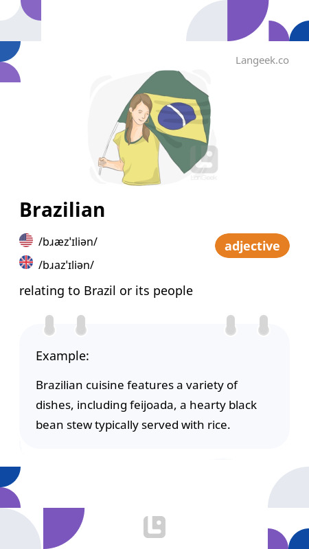 Definition & Meaning of "Brazilian" | LanGeek