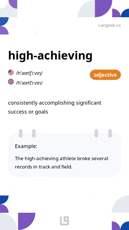 Definition & Meaning of "High-achieving" | Picture Dictionary