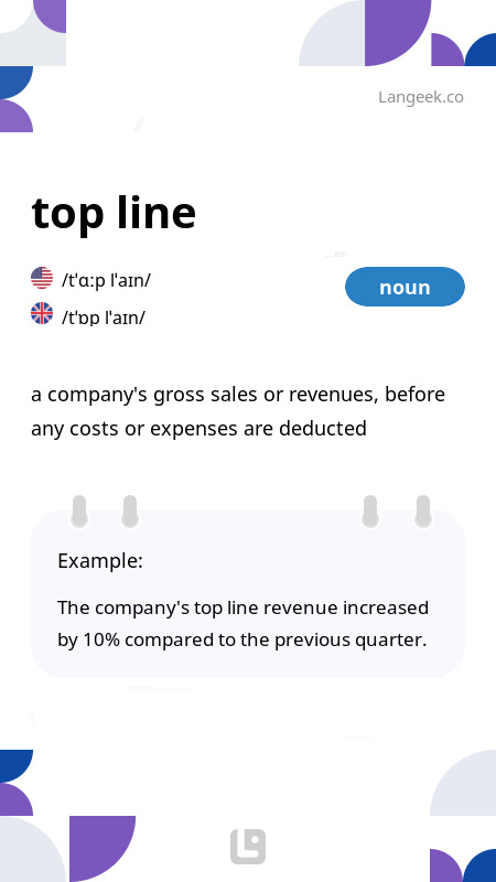 Definition & Meaning of "Top line" | Picture Dictionary