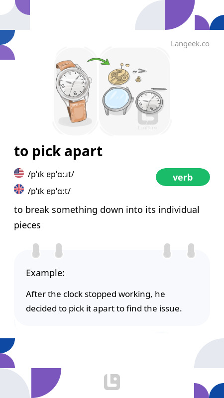Definition & Meaning of "Pick apart" | Picture Dictionary
