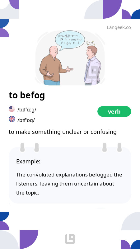 Definition & Meaning of "Befog" | LanGeek
