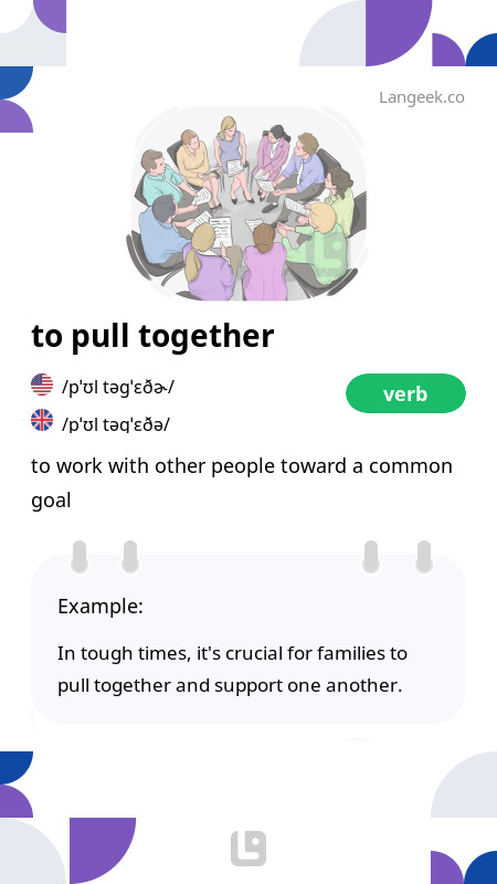 Definition & Meaning of "Pull together" | Picture Dictionary