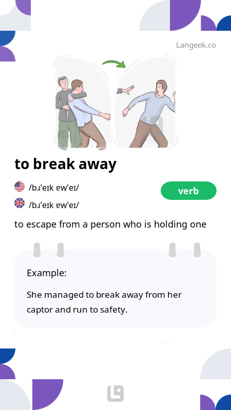 Definition & Meaning of "Break away" | LanGeek