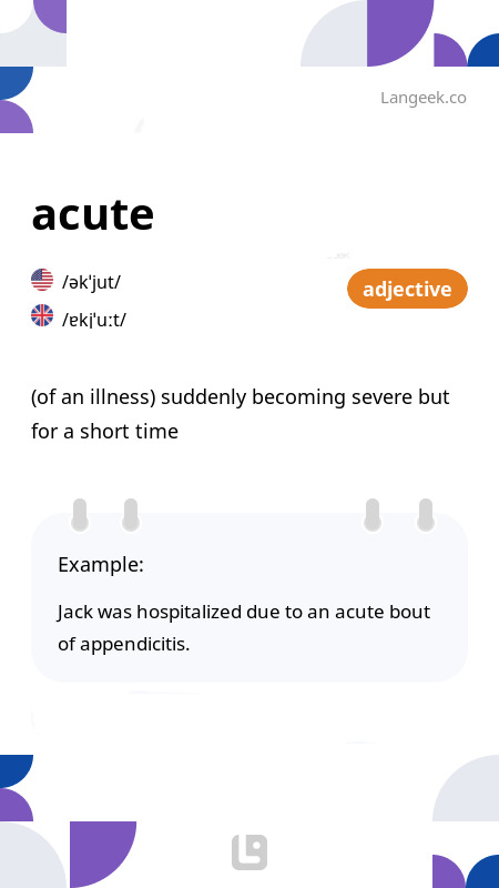 Definition & Meaning of "Acute" | Picture Dictionary