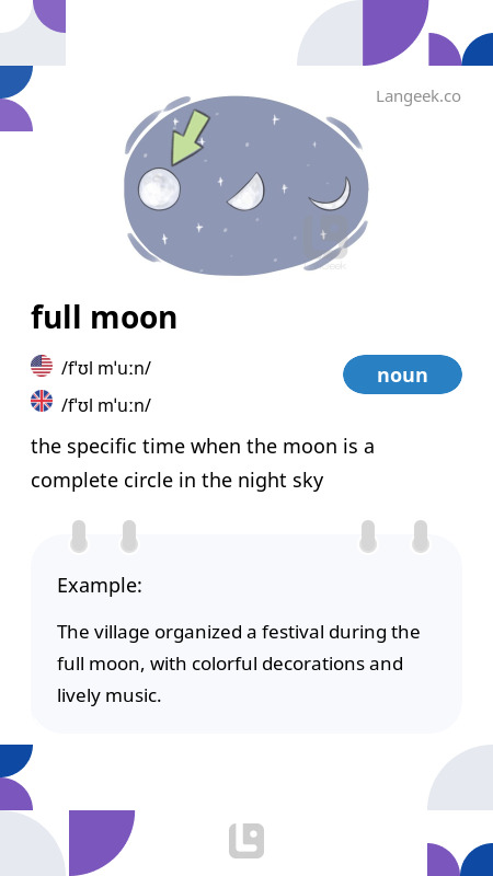 Definition & Meaning of "Full moon" | Picture Dictionary