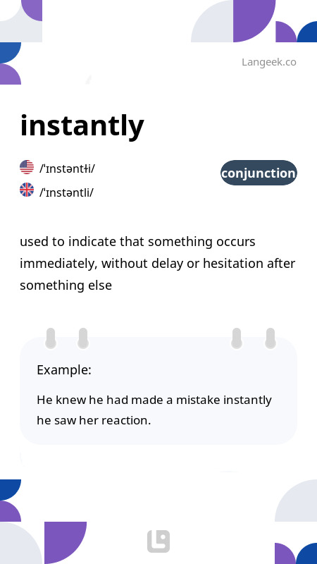 Definition & Meaning of "Instantly" | Picture Dictionary