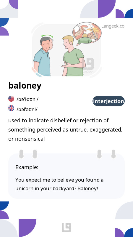Definition & Meaning of "Baloney" | LanGeek