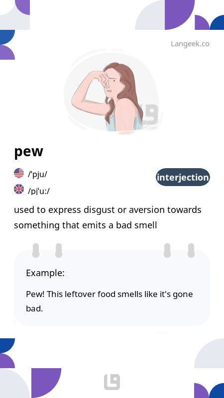 Definition & Meaning of "Pew" | Picture Dictionary