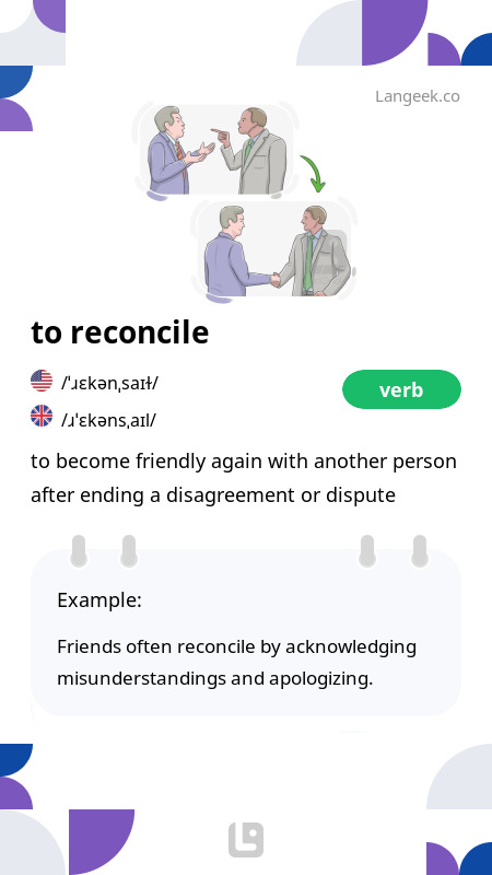 Definition & Meaning of "Reconcile" | Picture Dictionary