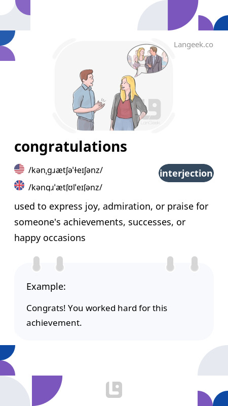 Definition & Meaning of "Congratulations" | LanGeek