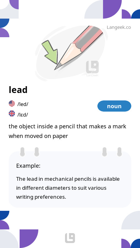 Definition & Meaning of "Lead" | Picture Dictionary