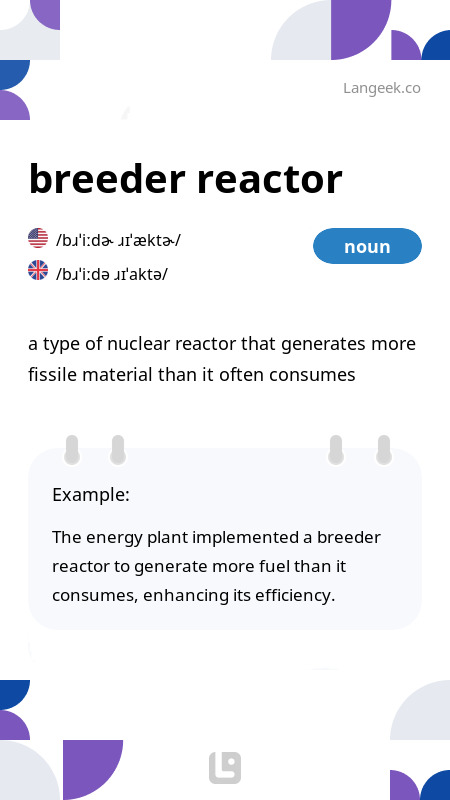 Definition & Meaning of "Breeder reactor" | Picture Dictionary