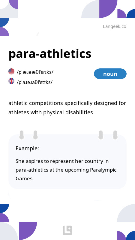 Definition & Meaning of "Para-athletics" | Picture Dictionary