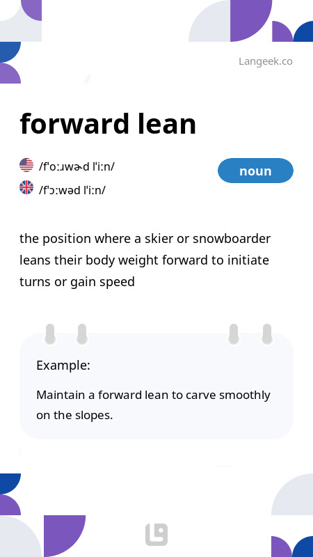 Definition & Meaning of "Forward lean" | Picture Dictionary