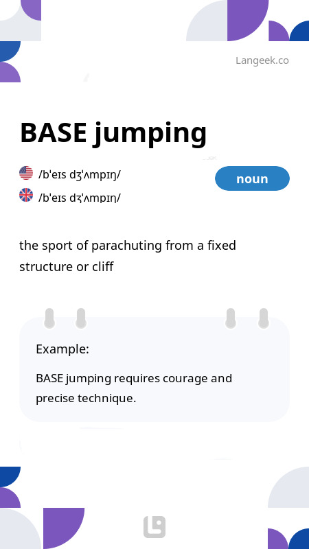 Definition & Meaning of "Base jumping" | Picture Dictionary