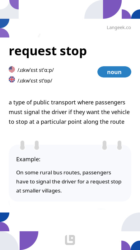 Definition & Meaning of "Request stop" | Picture Dictionary