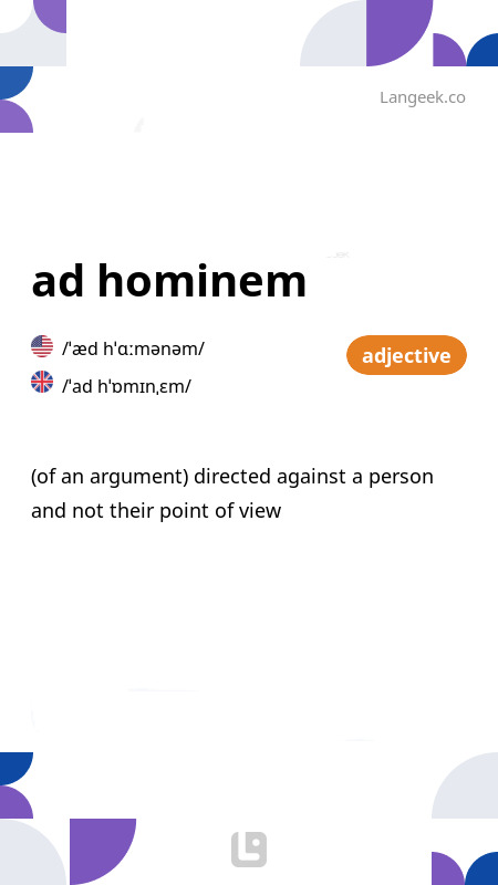 Definition & Meaning of "Ad hominem" | Picture Dictionary
