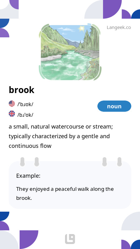 Definition & Meaning of "Brook" | Picture Dictionary